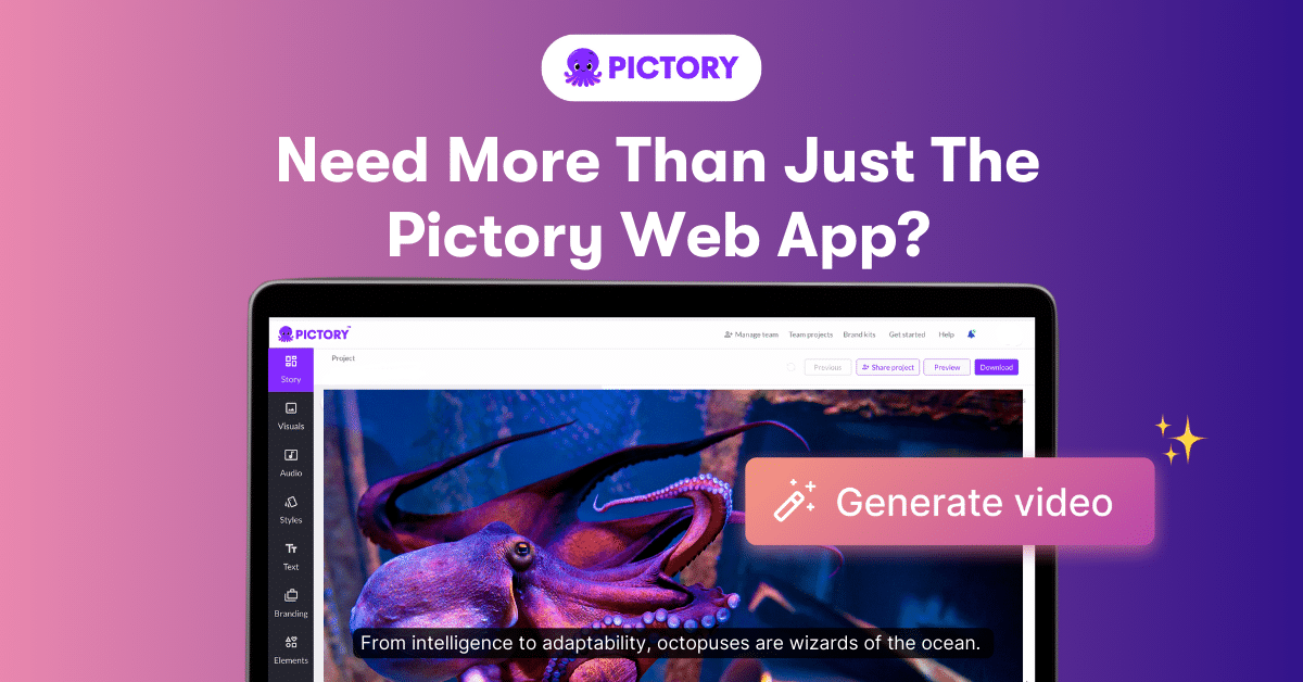 Need More Than Just The Pictory Web App?