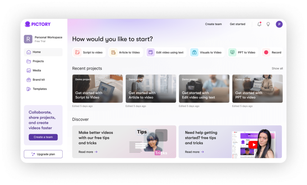 Text to Video App - Pictory.ai